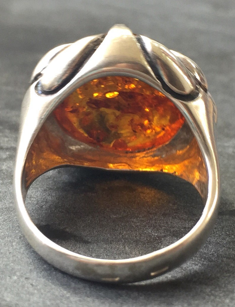 Amber Ring Natural Amber Vintage Rings Antique Rings | Etsy
