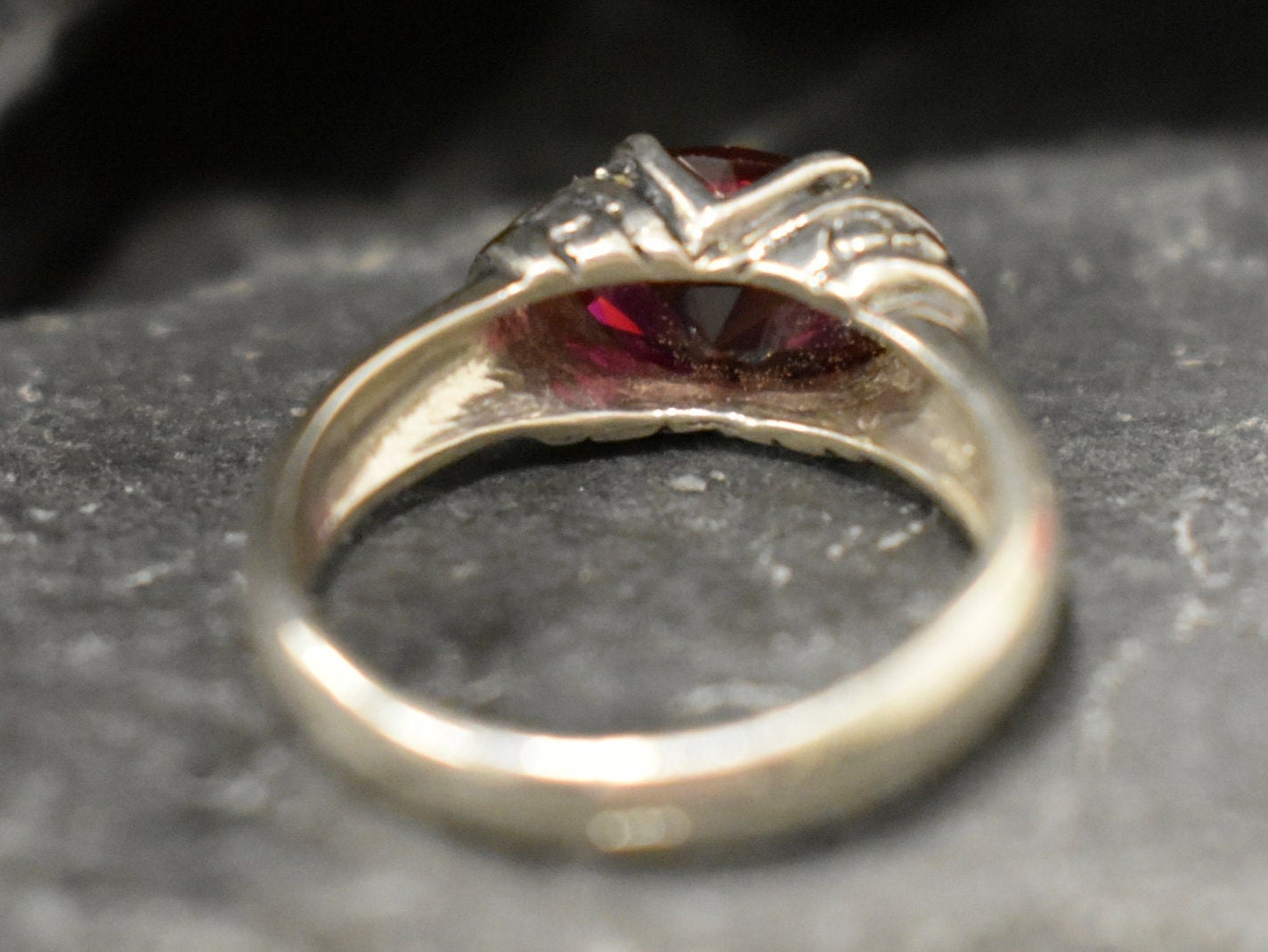 Tribal Ruby Ring Created Ruby Red Vintage Ring Horizontal - Etsy UK