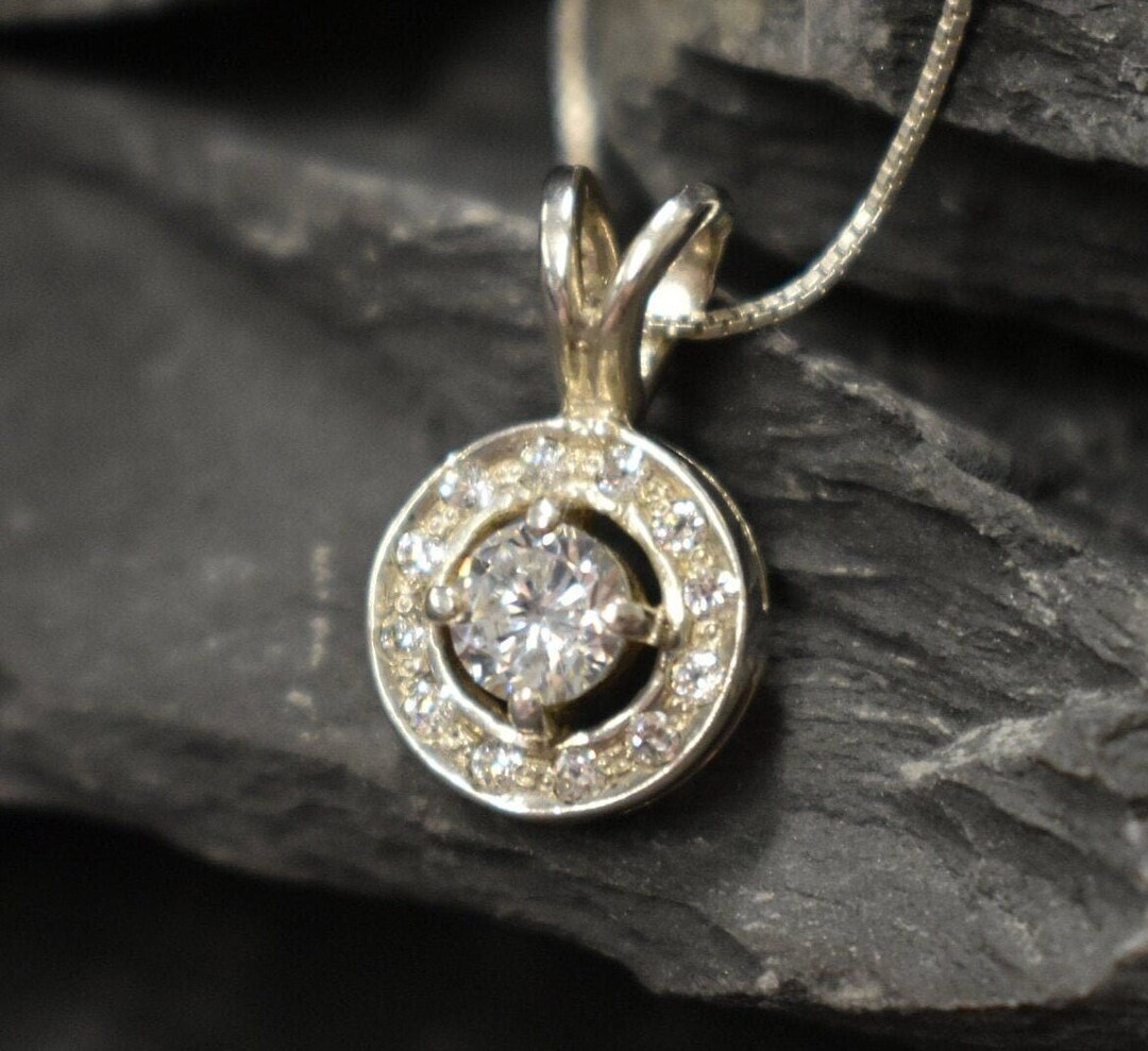 Round Pendant, Diamond Pendant, Created Diamond, Cluster Pendant ...