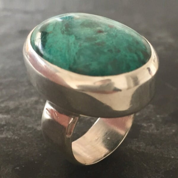 Chrysocolla Ring - Etsy
