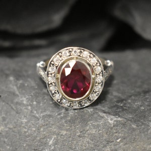 Red Vintage Ring Ruby Ring Created Ruby Red Ruby Ring Red | Etsy