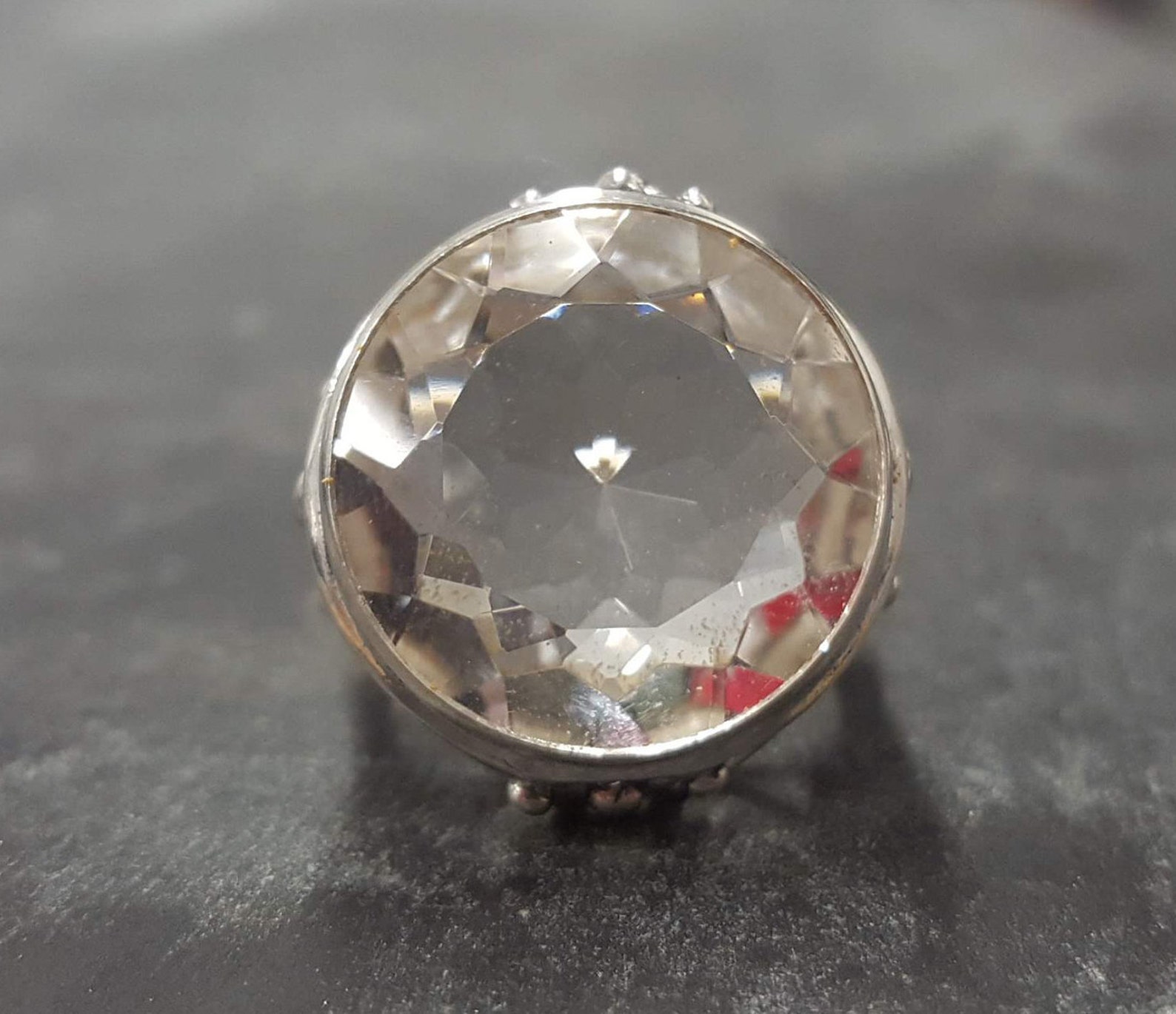 Large Topaz Ring Vintage Rings Natural Topaz White Topaz - Etsy UK