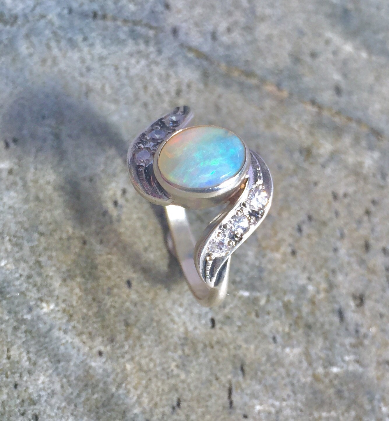 Opal Ring Natural Opal Ring Australian Opal Natural Opal | Etsy