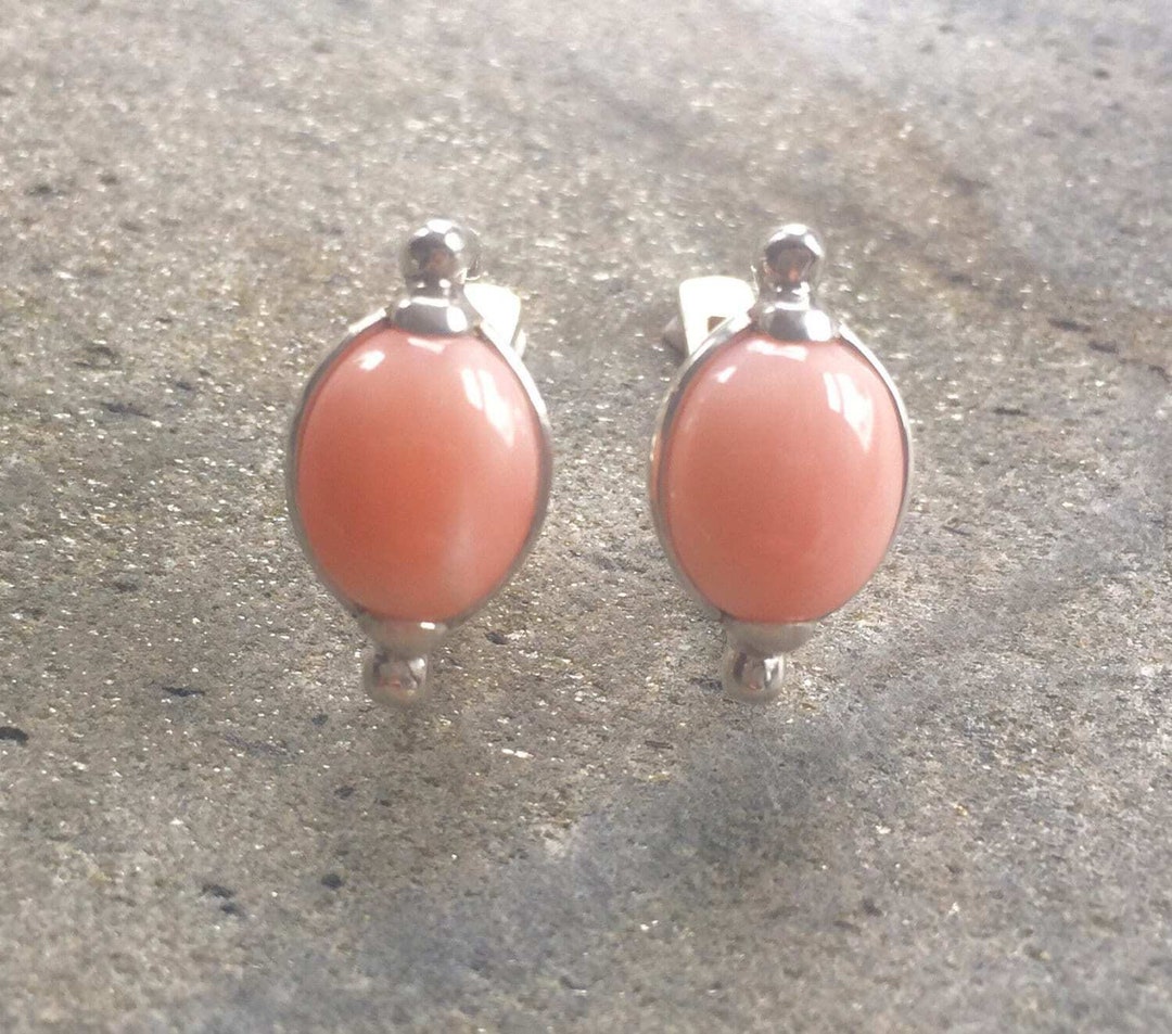 Coral Earrings, Natural Coral Earrings, Vintage Coral Earrings ...
