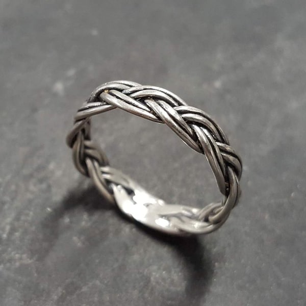 Silver Braided Ring - Etsy