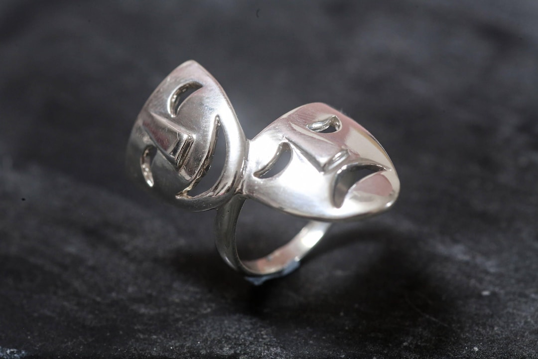 Face Ring, Solid Silver Ring, Theatre Ring, Statement Ring, Unique ...