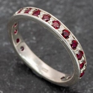 Ruby Band, Stacking Modern Ring, Wedding Band, Created Ruby Ring ...