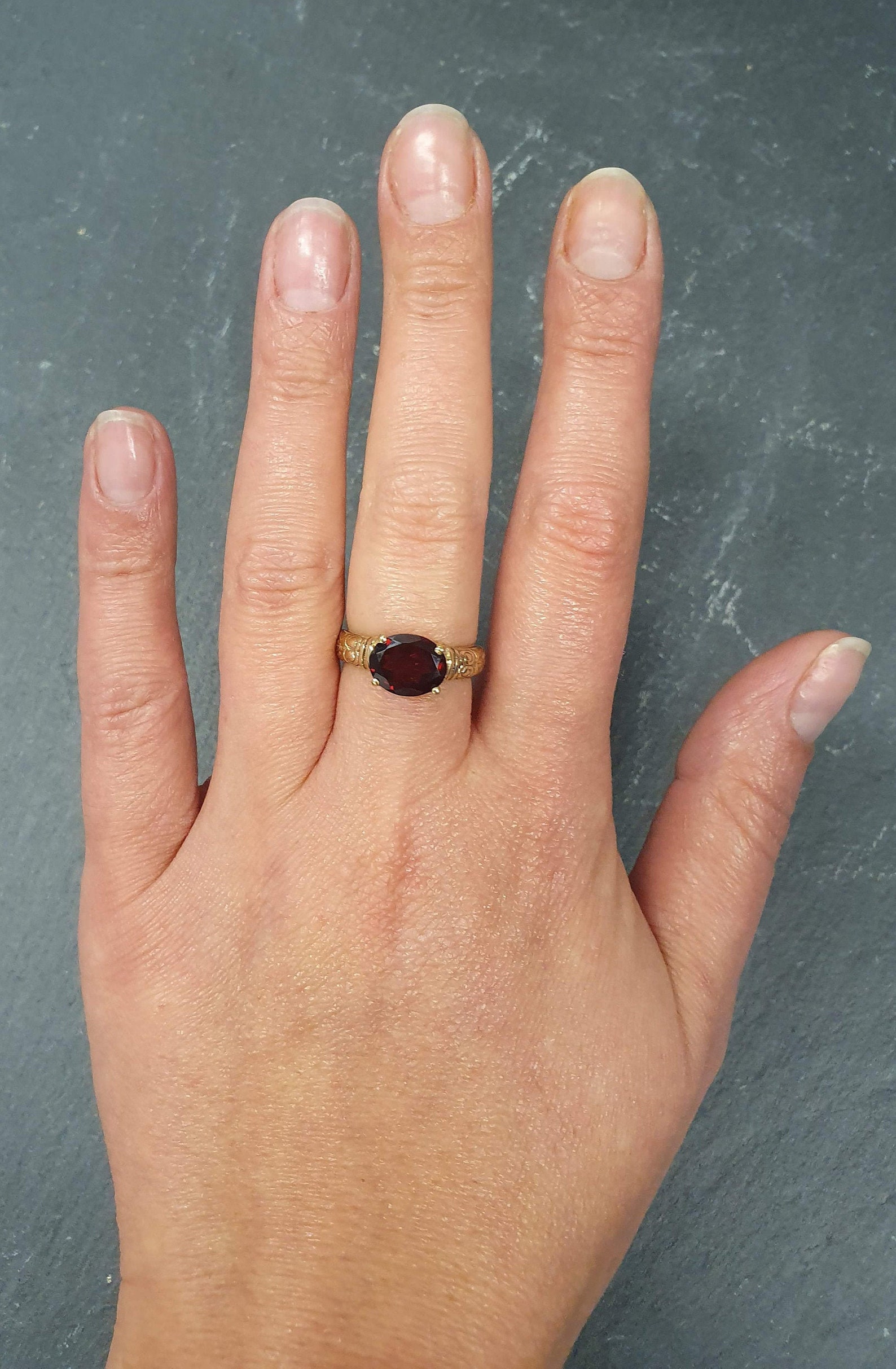 Gold Garnet Ring Garnet Ring Natural Garnet January - Etsy