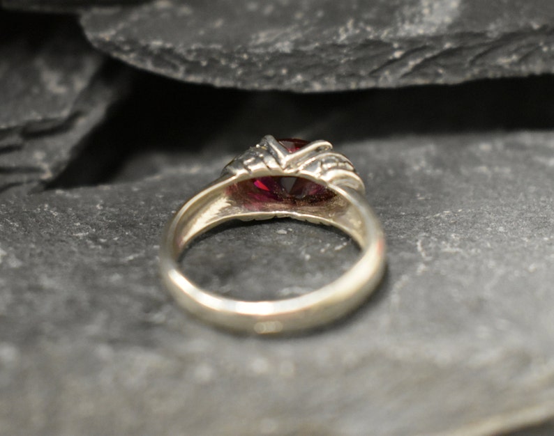 Tribal Ruby Ring Created Ruby Red Vintage Ring Horizontal | Etsy