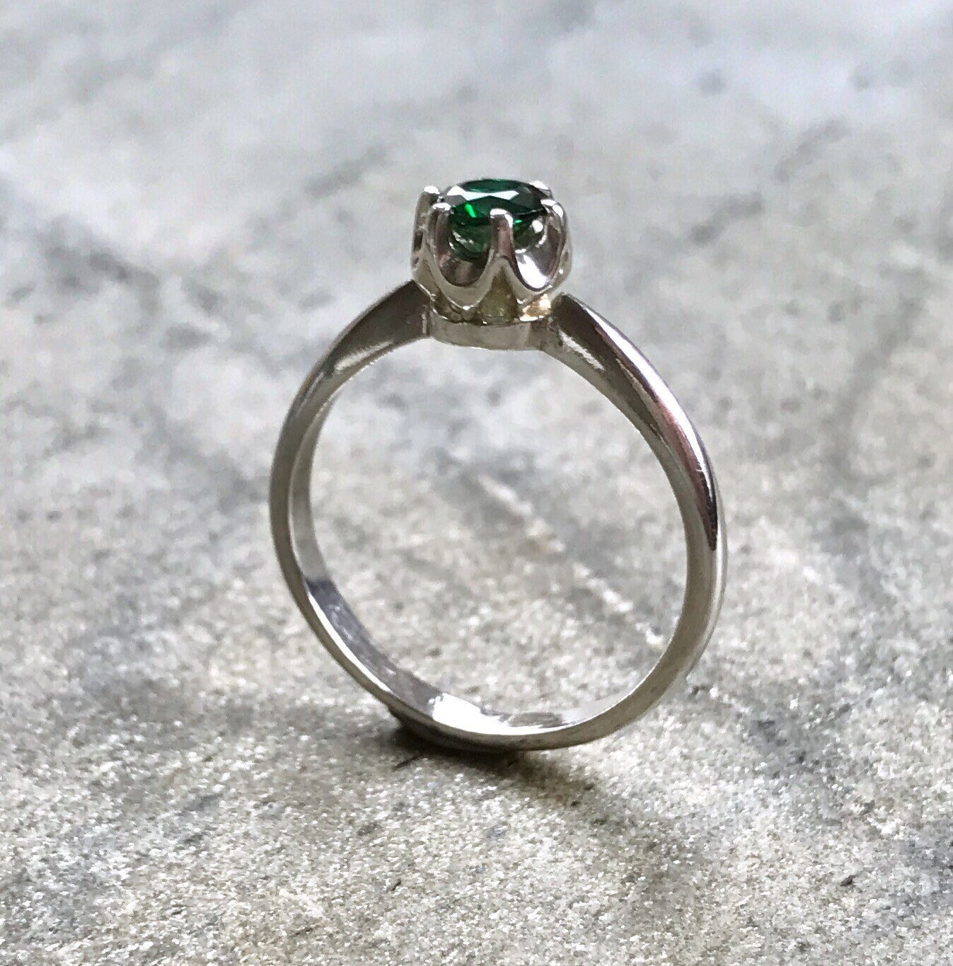Emerald Ring Emerald Promise Ring Created Emerald | Etsy