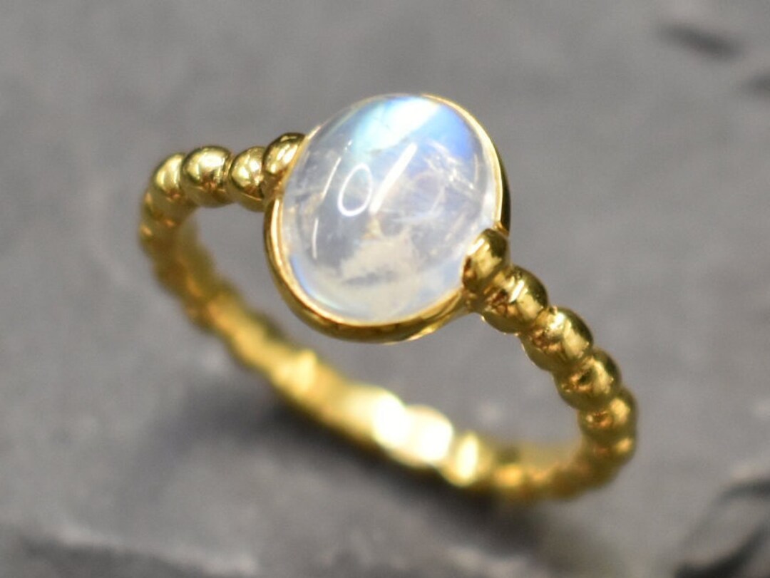 Gold Moonstone Ring Moonstone Ring Natural Moonstone June - Etsy