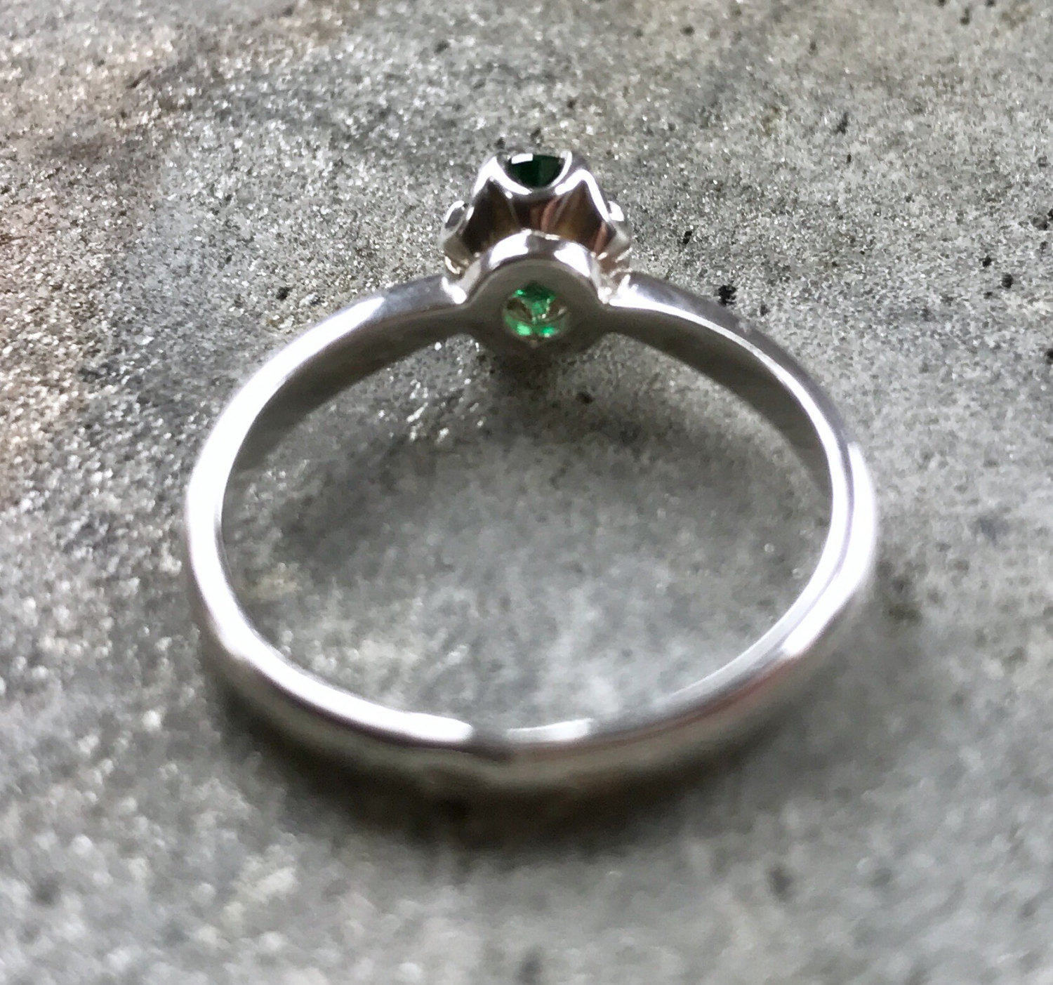 Emerald Ring Emerald Promise Ring Created Emerald | Etsy