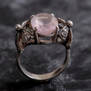 Rose Quartz Ring, January Birthstone, Ribbon Ring, Pink Diamond, Love ...