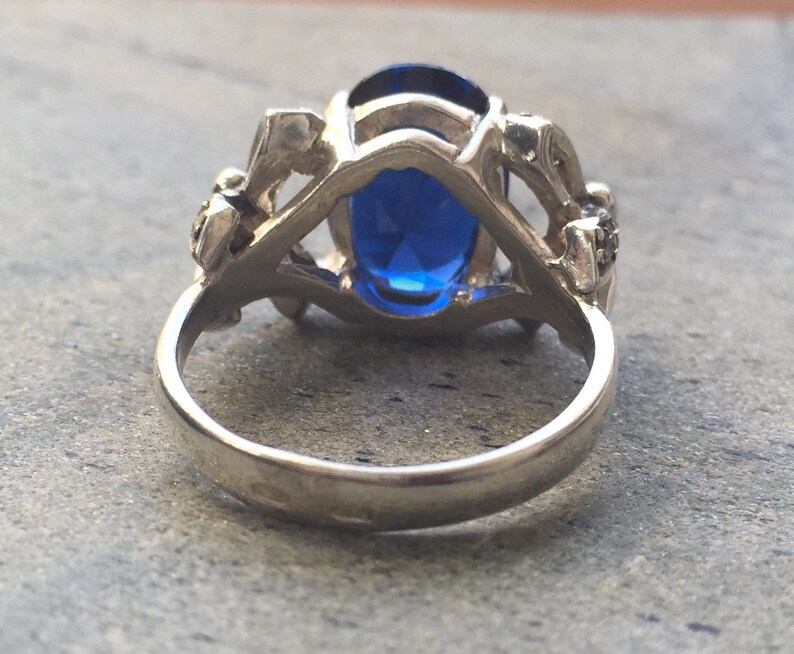 Ribbon Ring Blue Sapphire Ring Vintage Sapphire Ring - Etsy UK