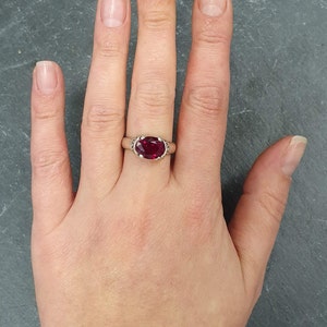 Tribal Ruby Ring Created Ruby Red Vintage Ring Horizontal - Etsy UK