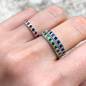 Ruby Band, Stacking Modern Ring, Wedding Band, Created Ruby Ring ...