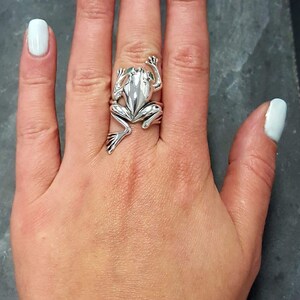 Frog Ring, Emerald Ring, Natural Emerald, May Birthstone, Silver Frog ...