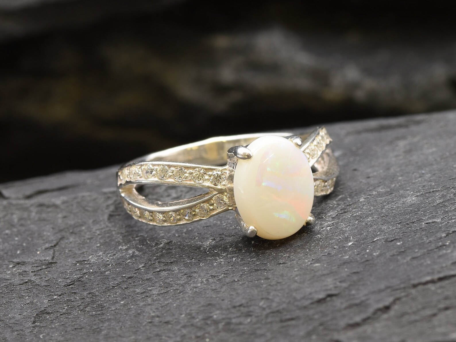 Opal Ring Natural Opal Ring Opal Engagement Ring Australian | Etsy UK