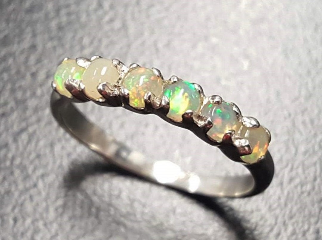 Opal Band Ethiopian Opal Band Natural Opal Ring Half - Etsy UK