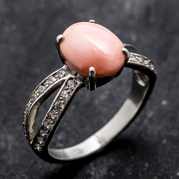 Pink Coral Ring - Etsy