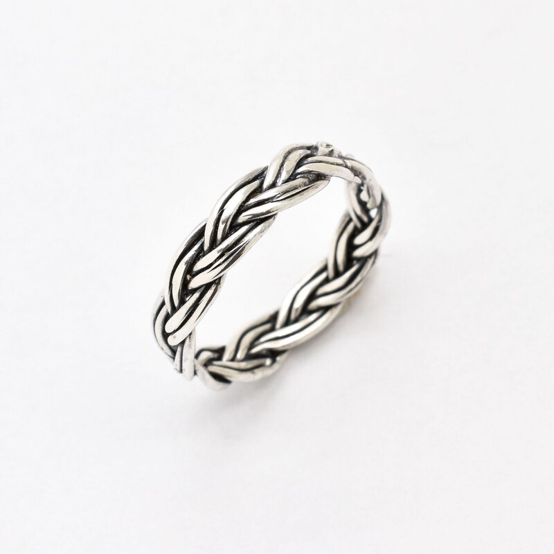 Silver Braided Ring - Etsy