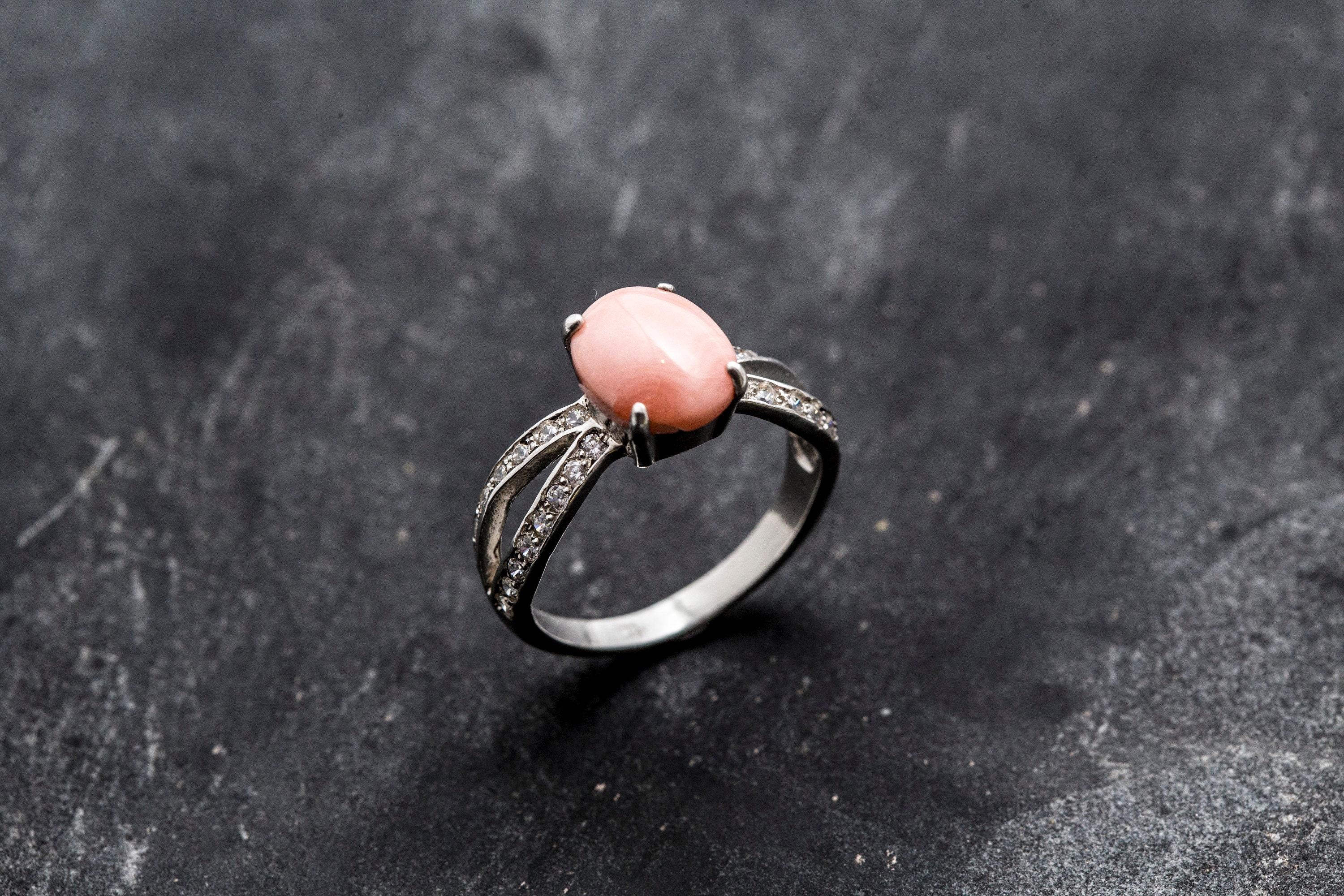 Coral Ring Natural Coral Ring March Birthstone Angel Skin | Etsy