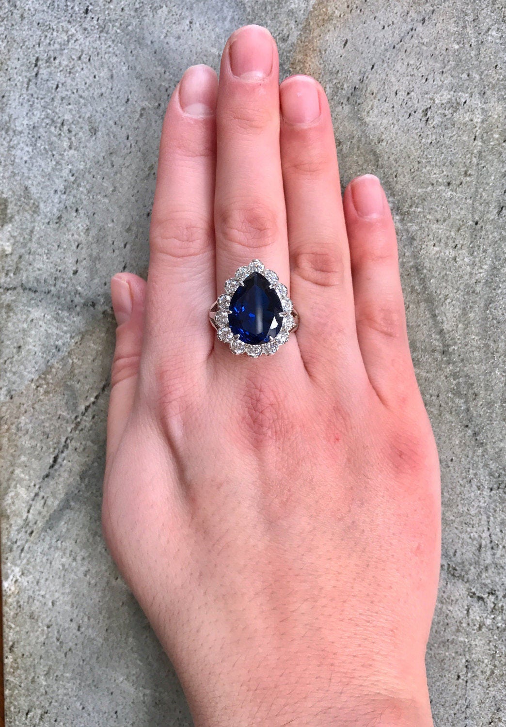 Royal Ring Created Sapphire Victorian Ring Blue Sapphire | Etsy