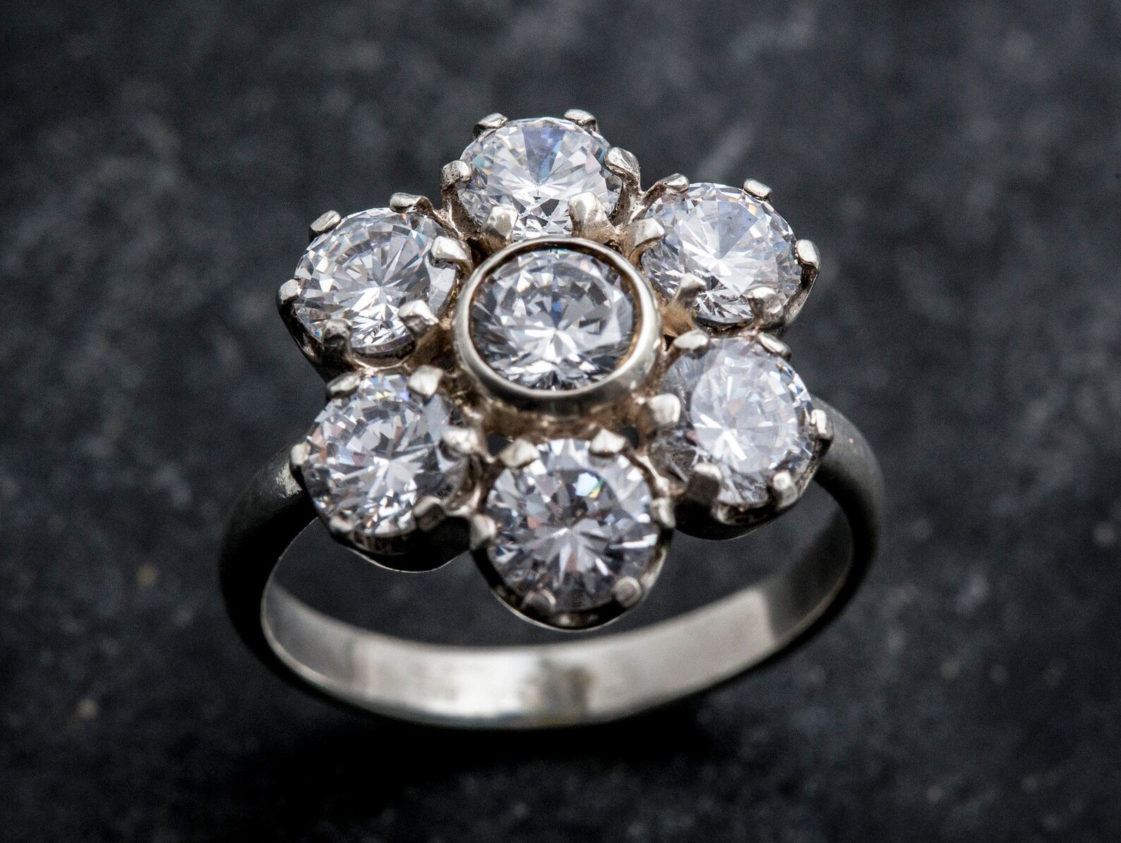 Diamond Ring Created Diamond Diamond Flower Ring Flower - Etsy