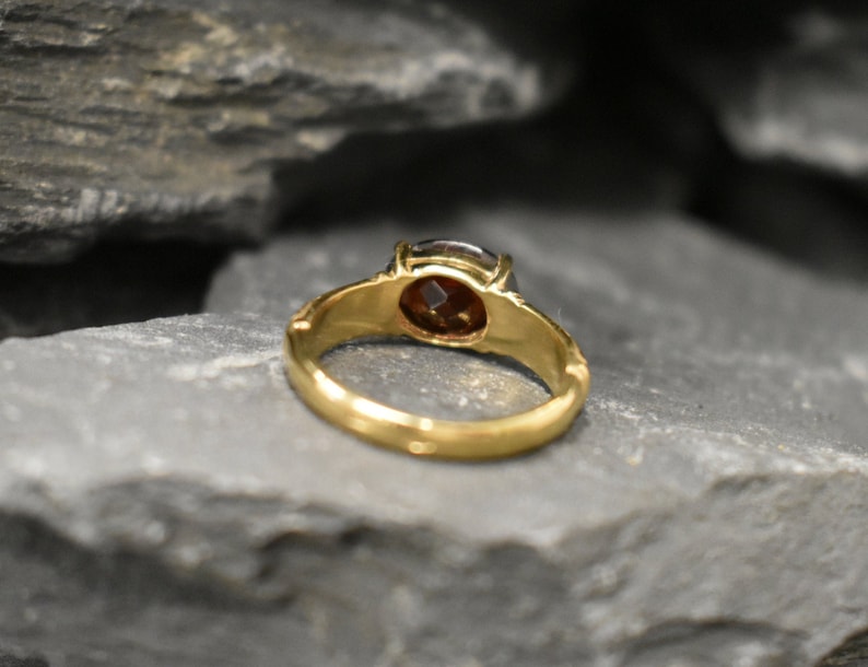 Gold Garnet Ring Garnet Ring Natural Garnet January | Etsy