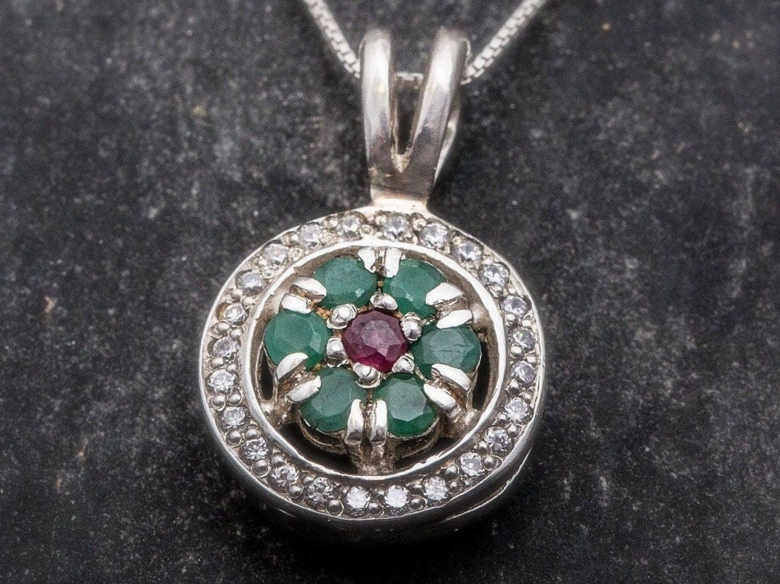 Emerald Pendant Ruby Pendant Flower Pendant Natural - Etsy