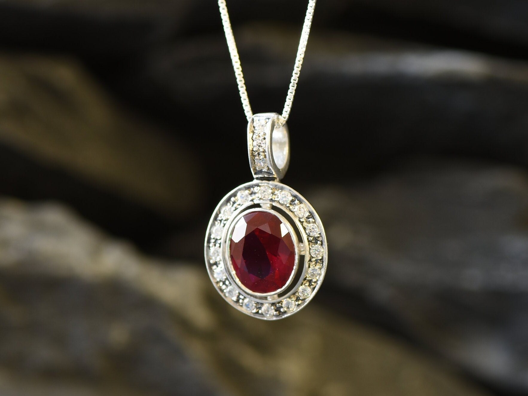 Ruby Pendant Created Ruby Pendant Statement Pendant Vintage | Etsy