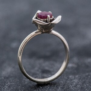 Red Rose Ring, Real Ruby Ring, Flower Ring, Natural Ruby, Vintage Ruby ...