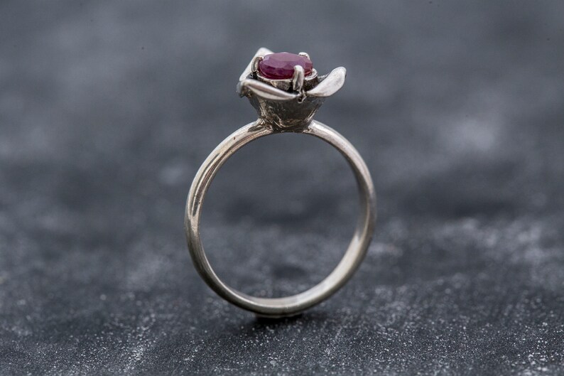 Red Rose Ring Real Ruby Ring Flower Ring Natural Ruby | Etsy