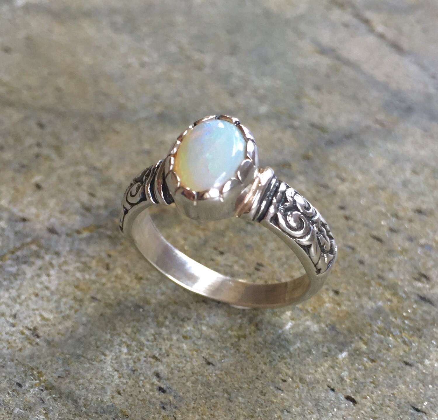 Opal Ring Natural Opal Ring Australian Opal Natural Opal | Etsy