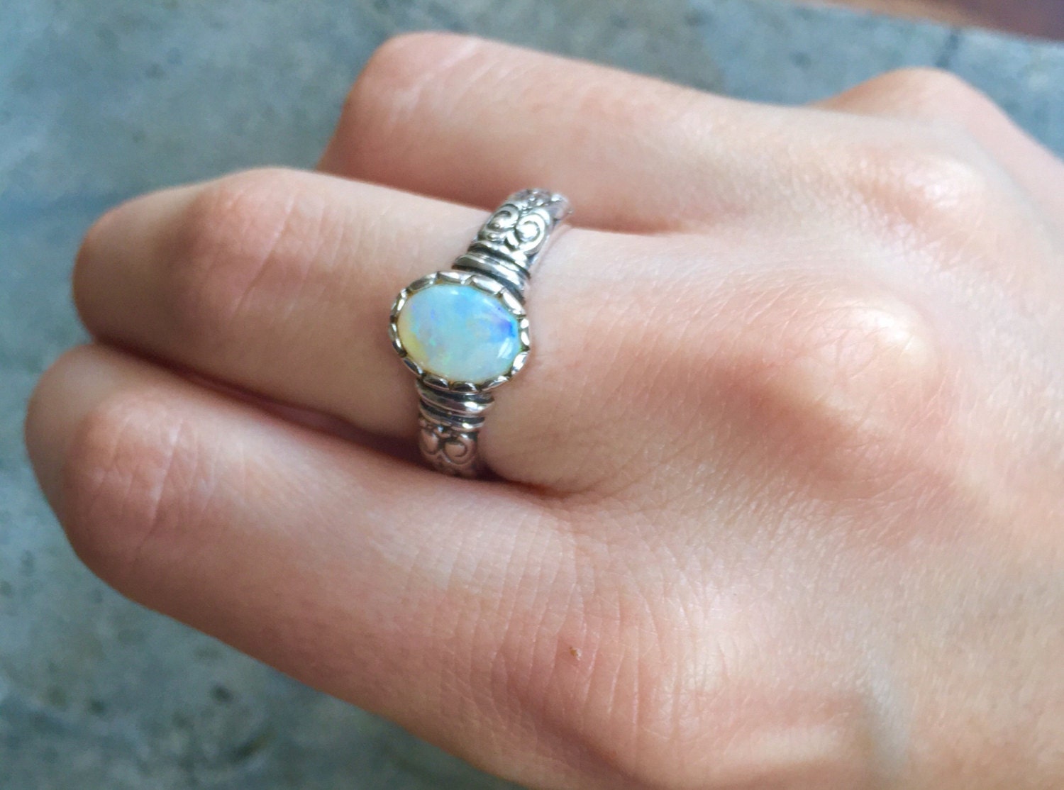 Opal Ring Natural Opal Ring Australian Opal Natural Opal | Etsy