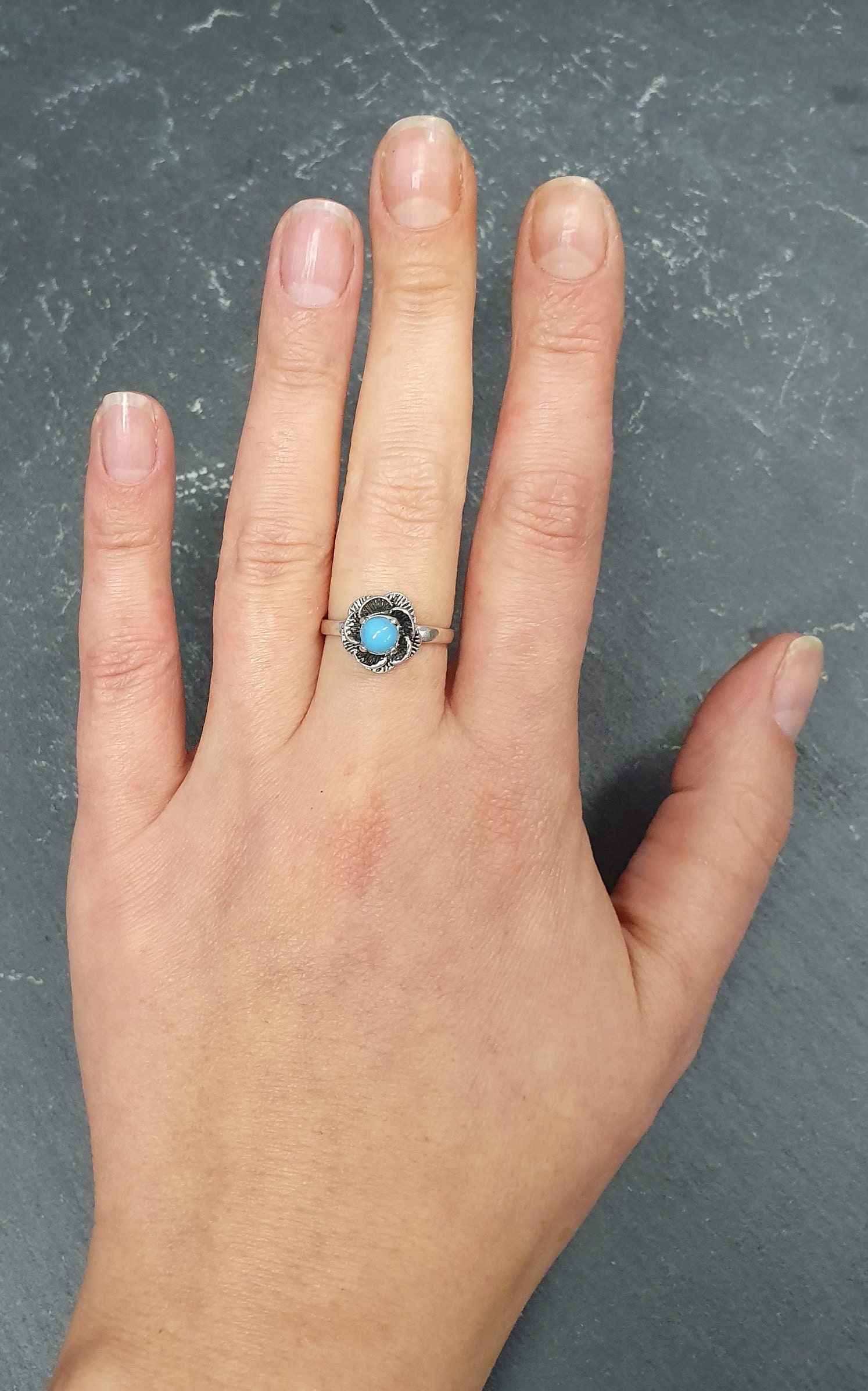 Turquoise Ring Natural Turquoise December Ring Silver | Etsy