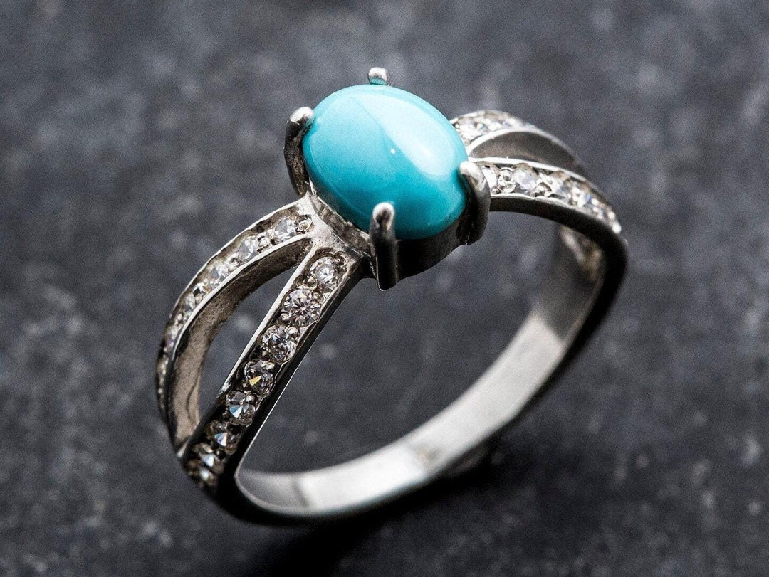 Blue Promise Ring, Turquoise Ring, Natural Turquoise, Sleeping Beauty ...