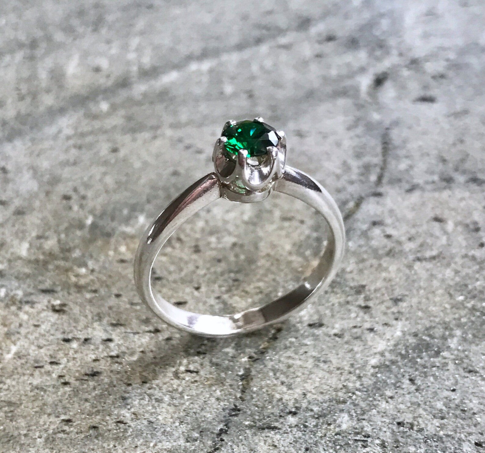 Emerald Ring Emerald Promise Ring Created Emerald - Etsy