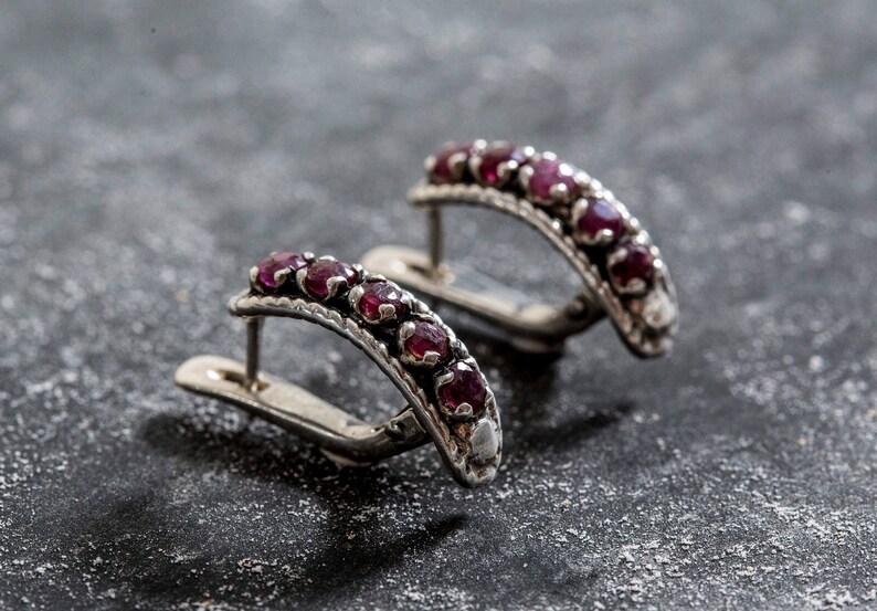 Ruby Earrings Natural Ruby Studs Genuine Ruby Real Ruby - Etsy