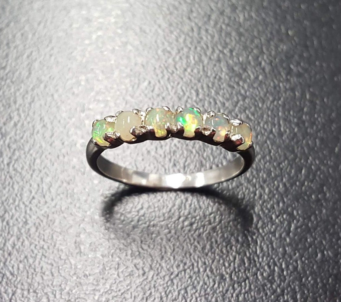 Opal Band Ethiopian Opal Band Natural Opal Ring Half | Etsy