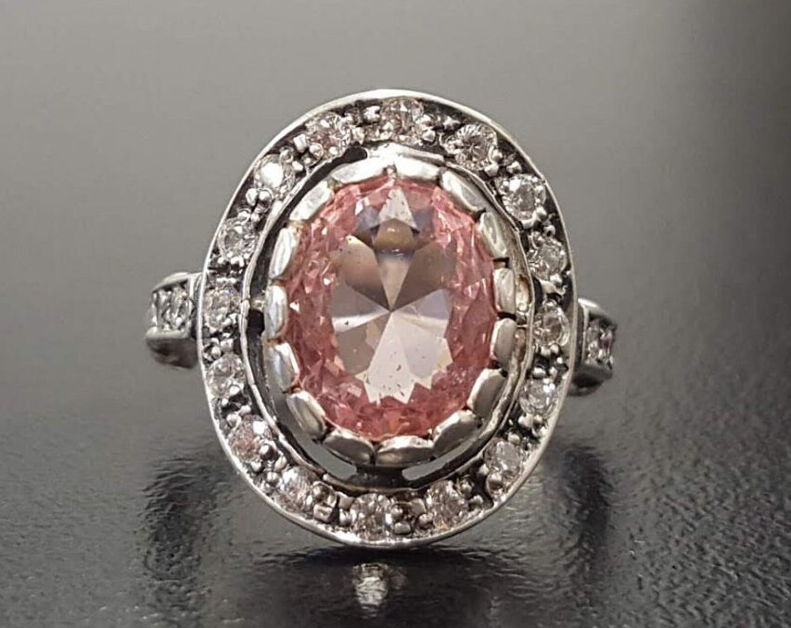 Antique Ring Created Morganite Morganite Ring Pink Vintage - Etsy