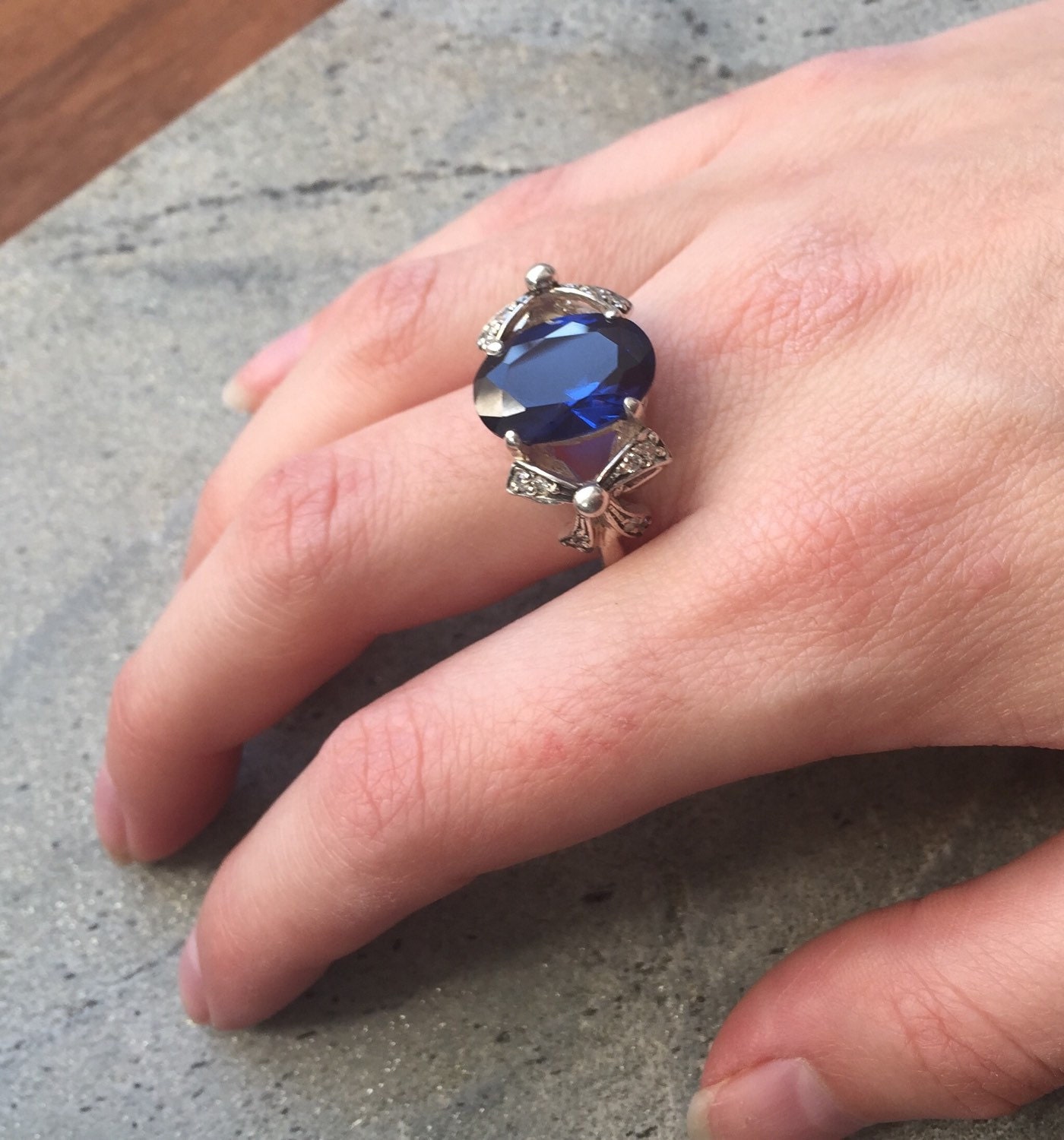 Ribbon Ring Blue Sapphire Ring Vintage Sapphire Ring - Etsy UK