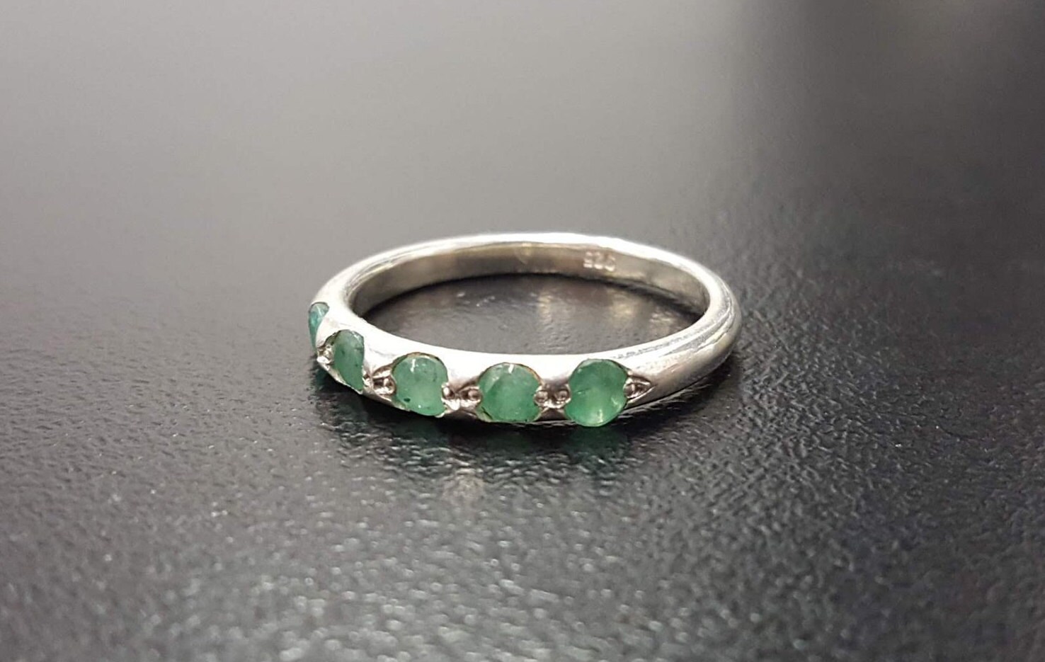 Emerald Band Natural Emerald Stackable Ring May Birthstone | Etsy UK
