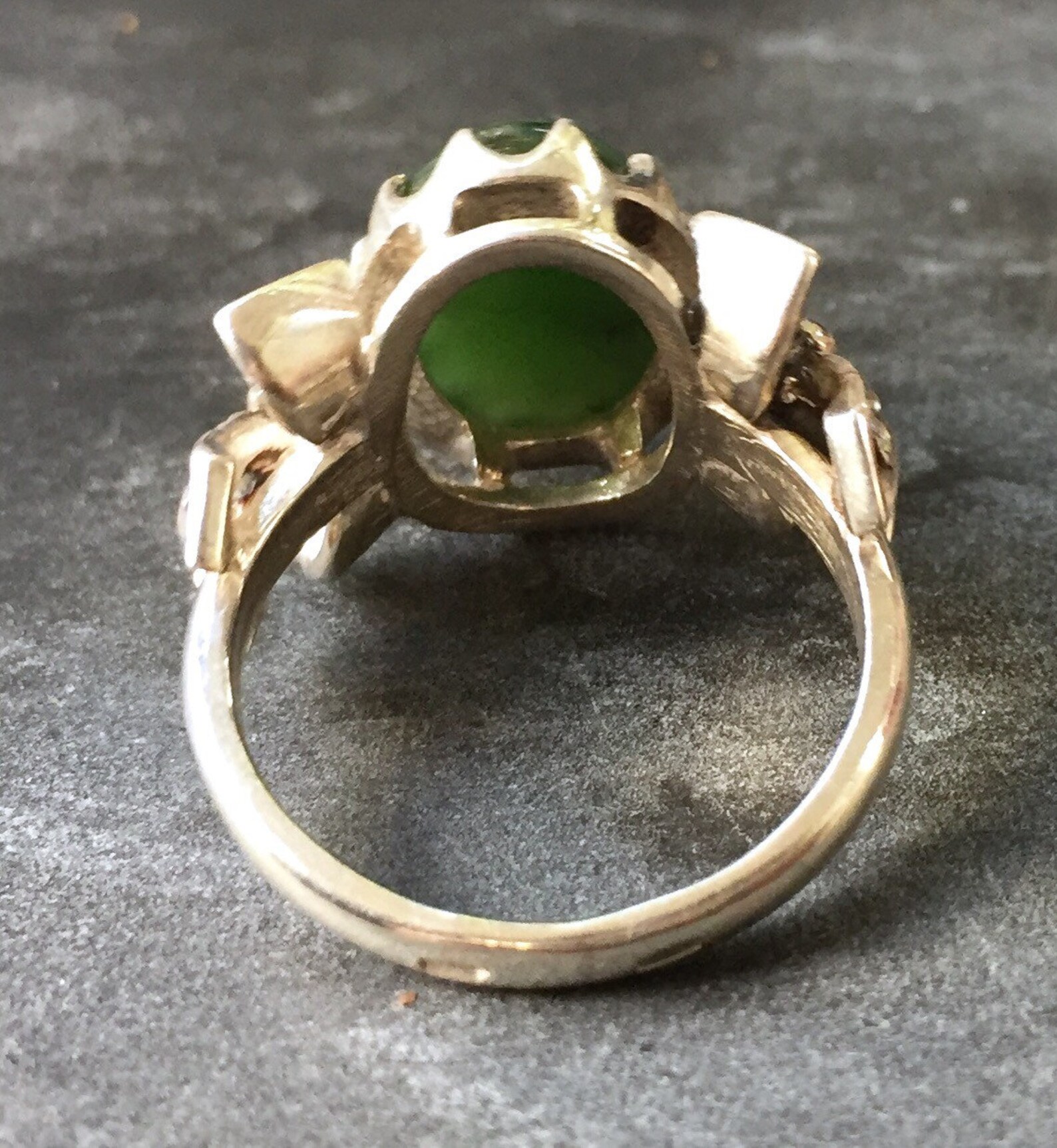 Jade Ring Natural Jade August Birthstone Ribbon Ring Green | Etsy