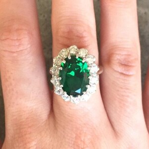 Princess Di Ring, Emerald Ring, Princess Diana Ring, Solid Silver Ring ...