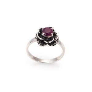 Real Ruby Ring, Flower Ring, Natural Ruby, Vintage Ruby Ring, July ...