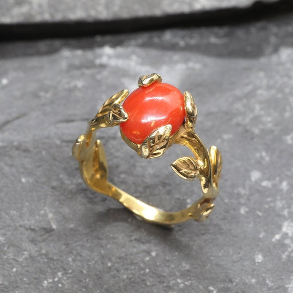Red Coral Ring - Etsy