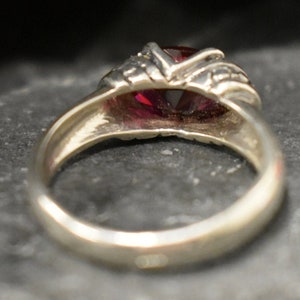 Tribal Ruby Ring, Created Ruby, Red Vintage Ring, Horizontal Ring, Antique Ring, 3 Carat Ruby ...