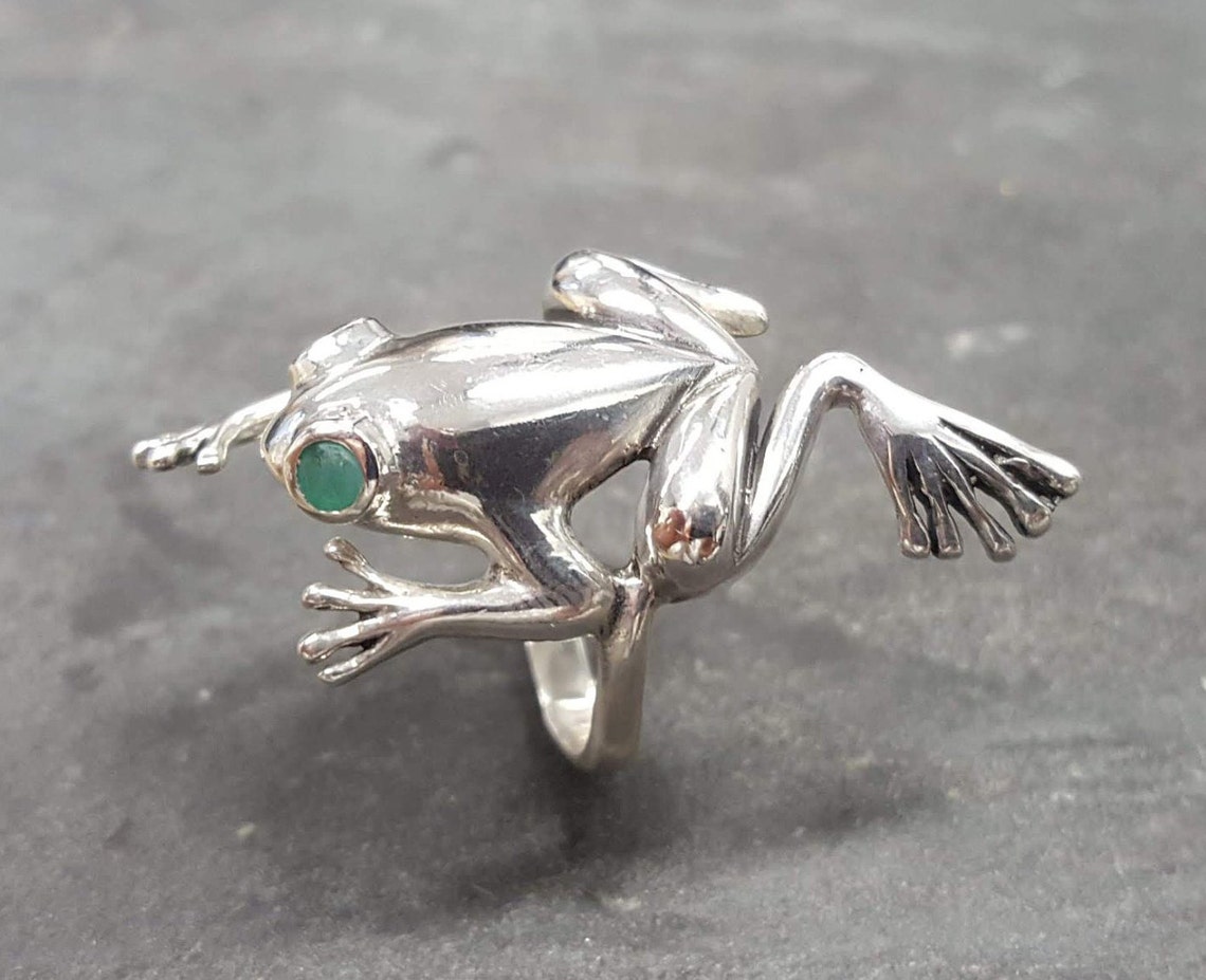 Frog Ring Emerald Ring Natural Emerald May Birthstone | Etsy