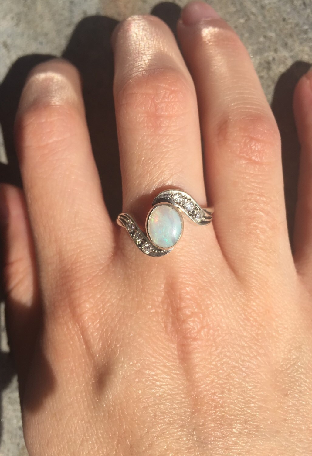 Opal Ring Natural Opal Ring Australian Opal Natural Opal | Etsy